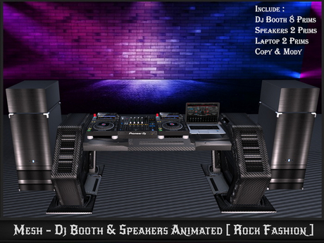 Second Life Marketplace - Mesh - Dj Booth & Speakers Animated [ Rock ...
